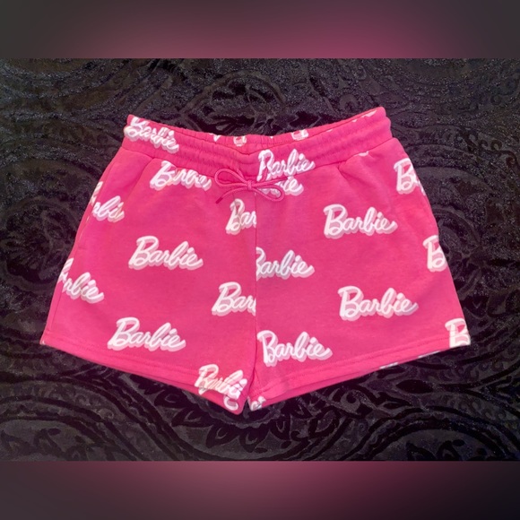 Barbie | Shorts | Barbie Logo Bright Pink Fleece Shorts With Pockets ...